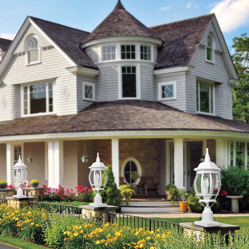 Charlton Home® Benna 3 -Light 21.6" H Hardwired Transparent Pier Mount Light | Wayfair